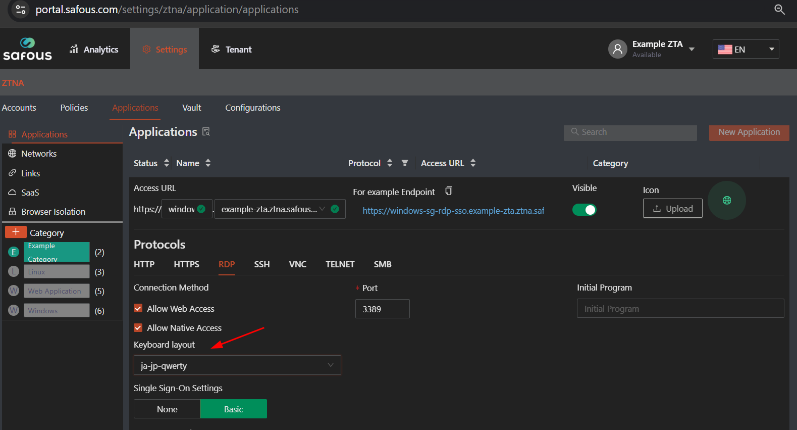 How to use a Japanese physical keyboard in web RDP access?