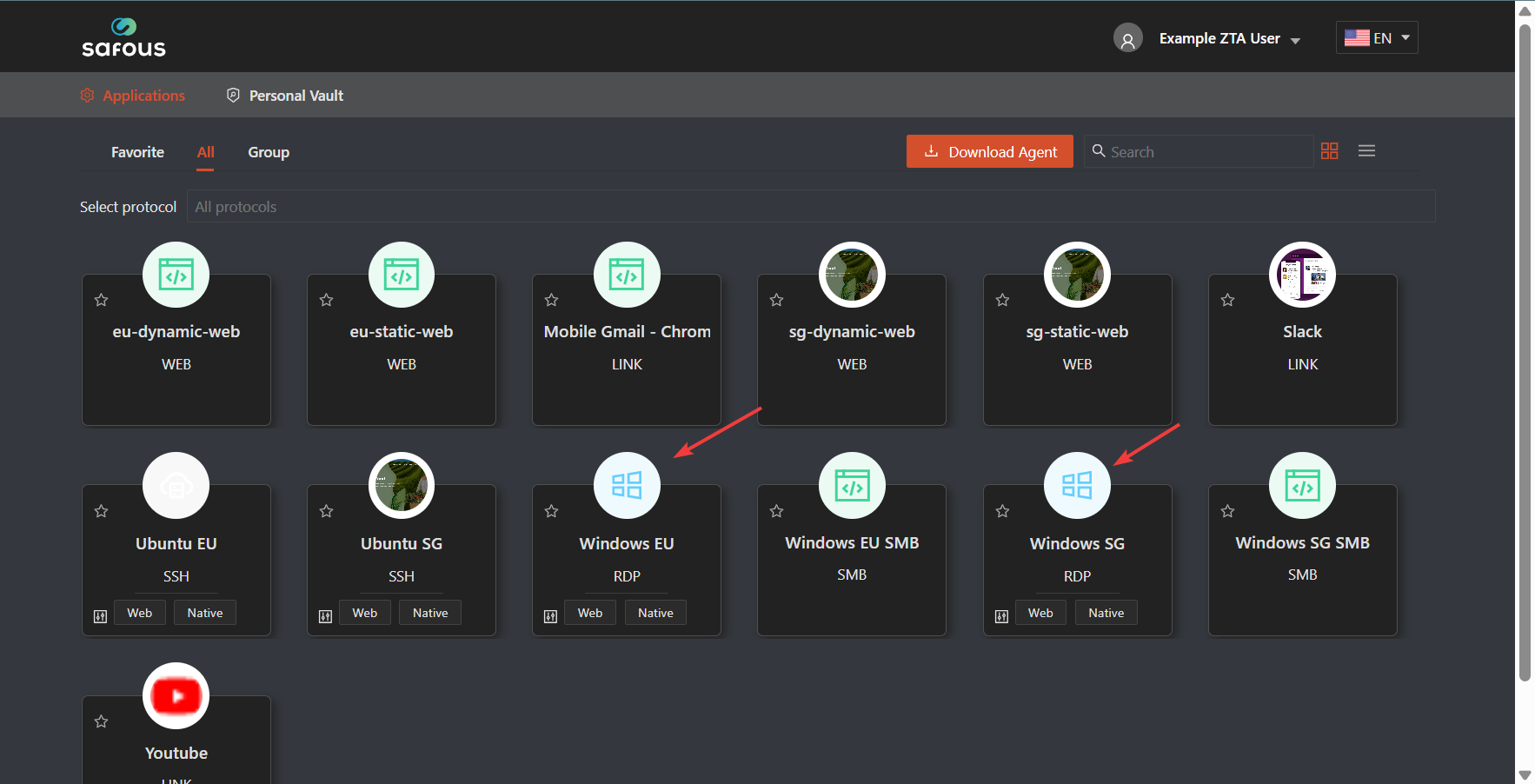 User Portal - Accessing RDP-based Application