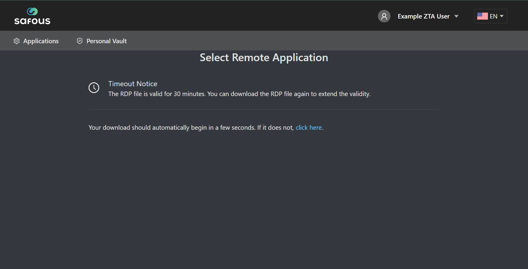 User Portal - Accessing RDP-based Application