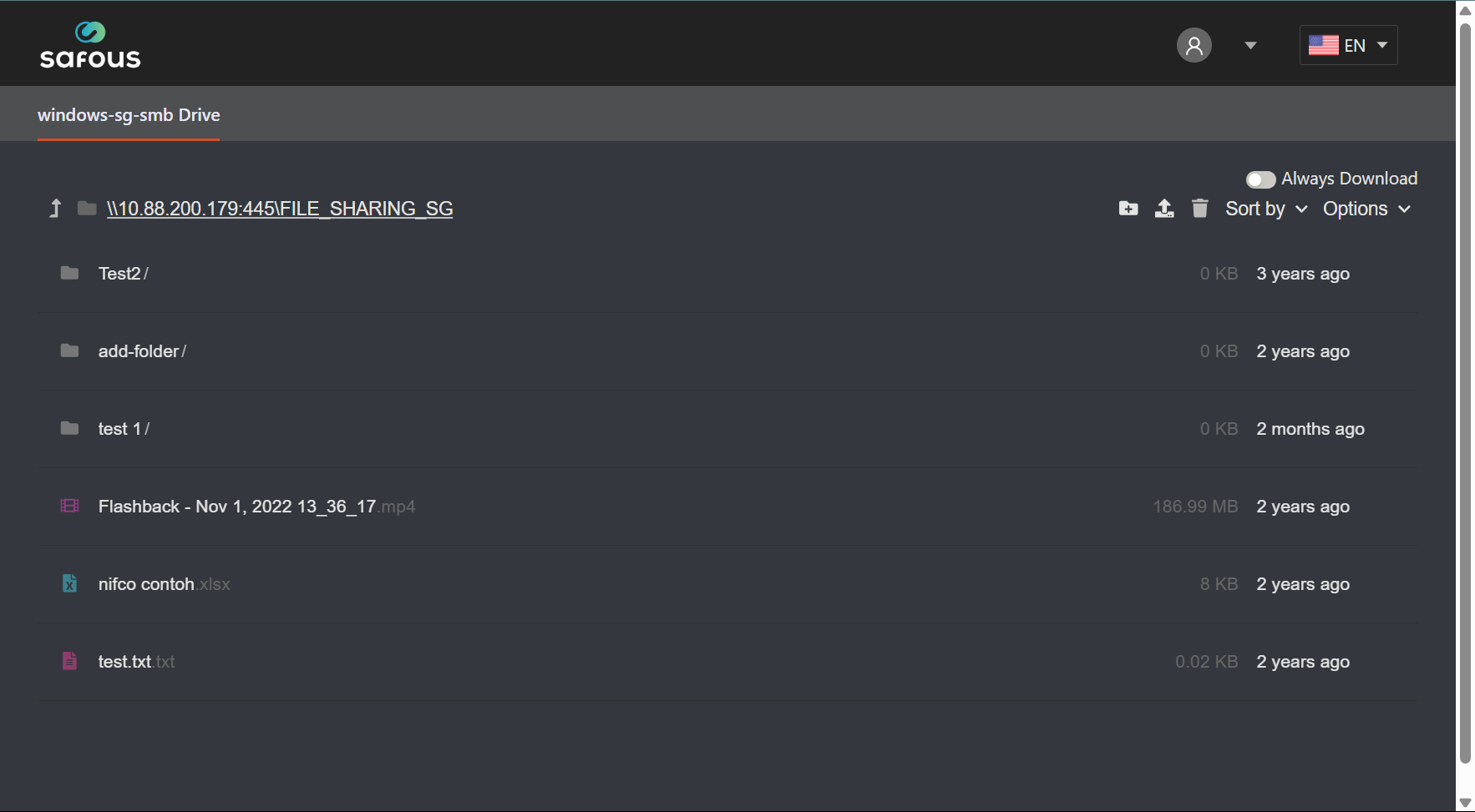 User Portal - Accessing SMB-based Application