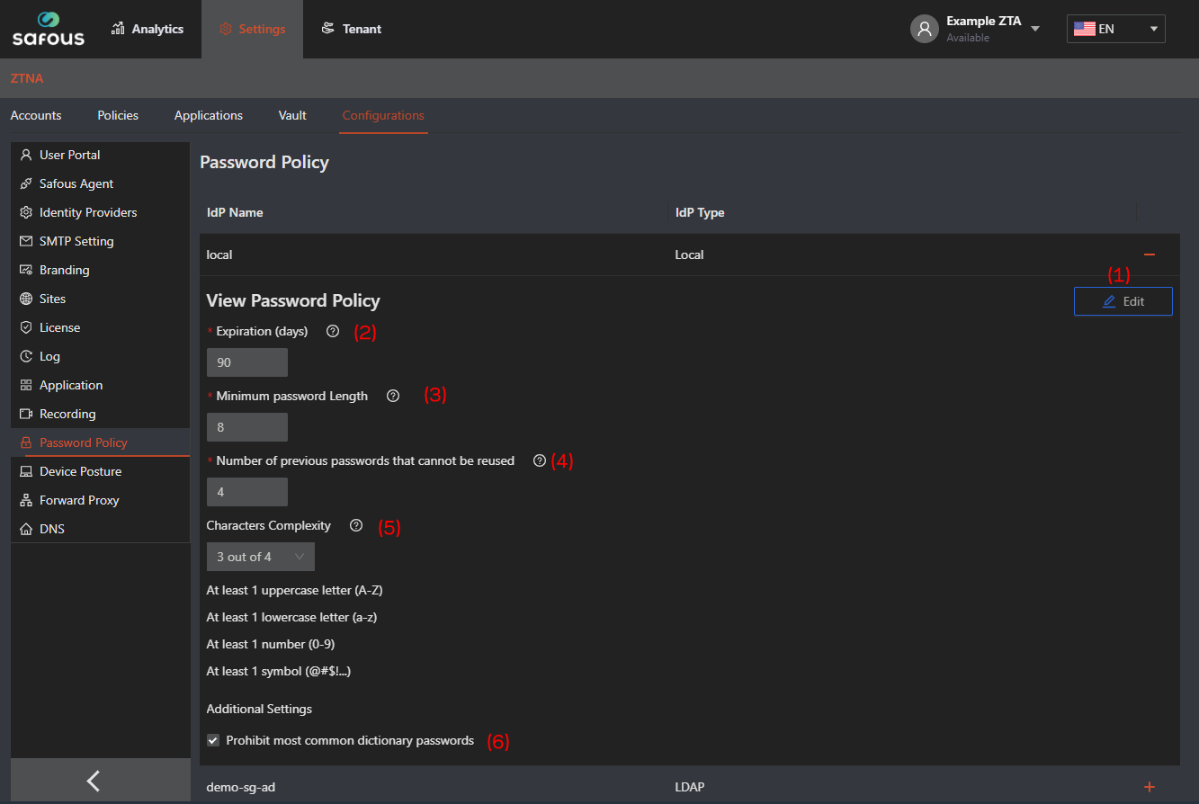 [ZTA] Configurations/Password Policy